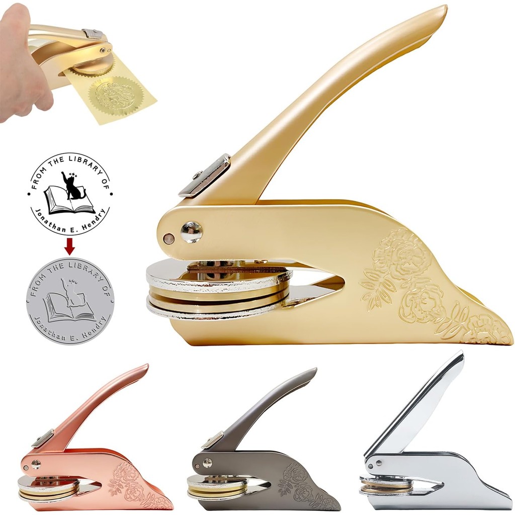 Book Embosser Personalized, Custom Embosser Stamp with Your Name or Design, from The Library of ...