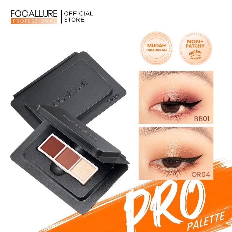 FOCALLURE DIY 3 Color Eyeshadow Palette High Pigment Pro-Plette ...