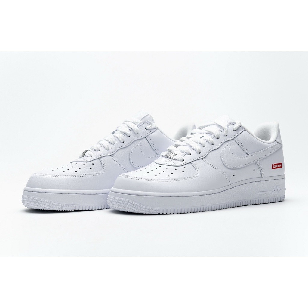 High Quality Supreme x Nike Air Force 1 Joint All White White Sneakers ...