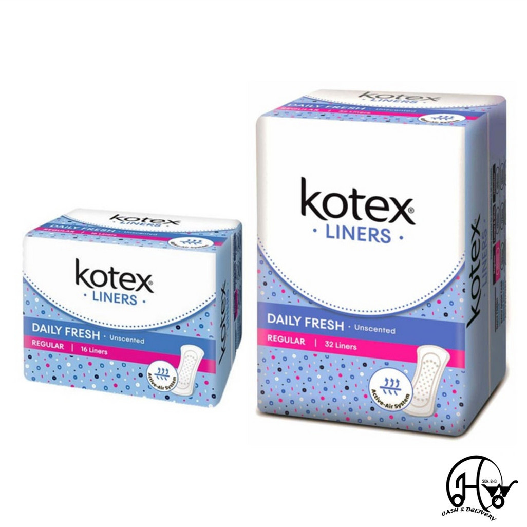 Kotex Liners Daily Fresh Regular Unscented 16’s/32's | Shopee Malaysia