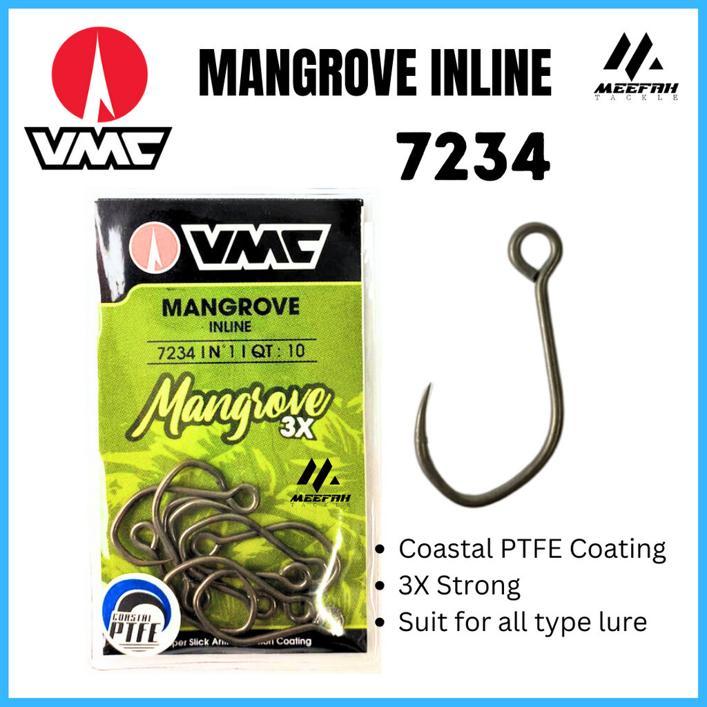 VMC Mangrove 3X Inline Fishing Hook 7234 Single Hook Fishing Hook Mata Kail | Shopee Malaysia