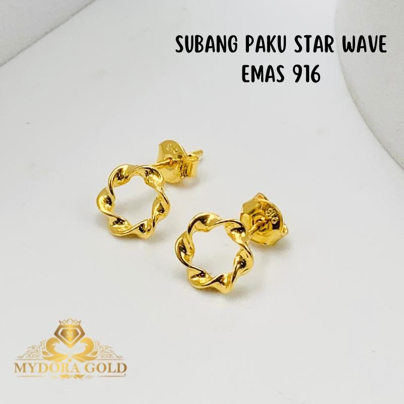 MYDORA Subang Paku Star Wave EMAS 916/22K | Shopee Malaysia