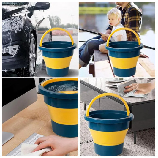 Foldable 17L 10L Pail Washing Car Wash Washing Bucket Portable Bucket ...