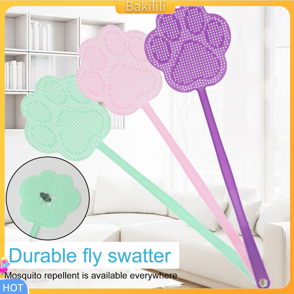 {Bakilili} 2Pcs Fly Swatter Cute Cat Paw Shape Non-slip Manual Long ...