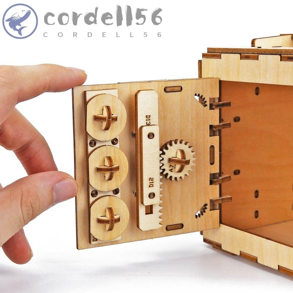 CORDELL 3D Wooden Model Locker Kit, DIY Coin Bank Brain Teaser DIY Coin ...