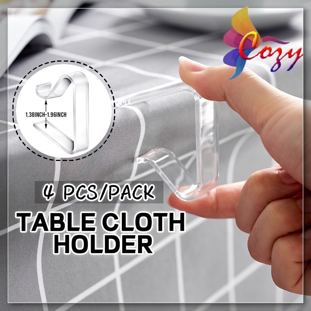 (4 PCS/PACK) Anti-Slip Table Cloth Clip Plastic Stopper Table Cloth ...