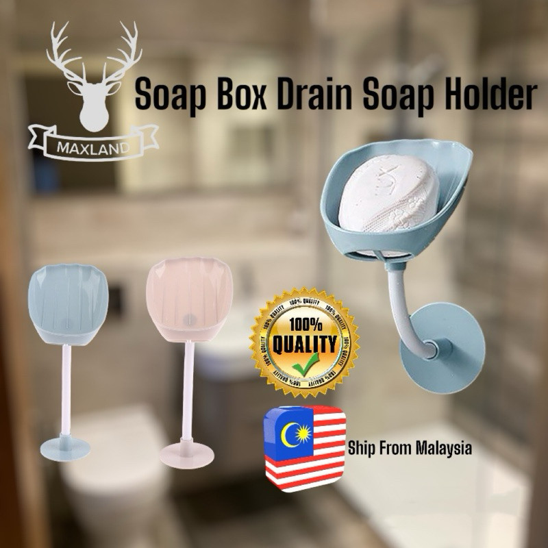 RACK SABUN Soap Box Drain Soap Holder Box Bathroom Accessories Toilet ...