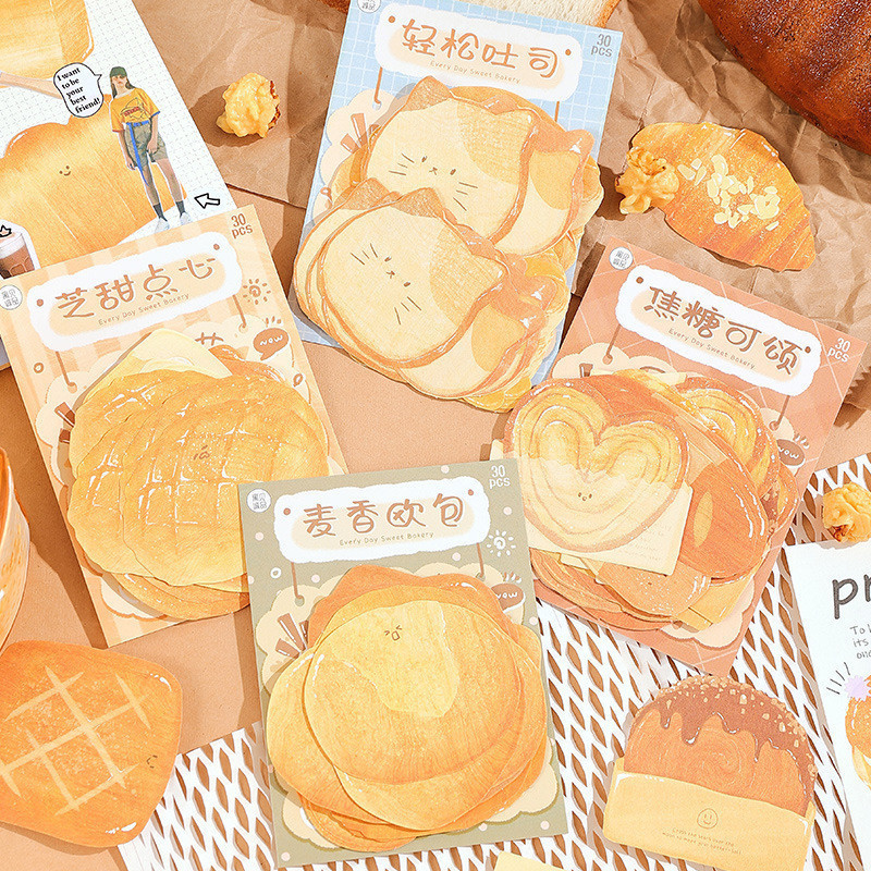 30 Pcs/pack Bake Small Sticky Notes Cute Sticky Notes Cute Office ...