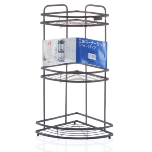 3 Tier Corner Wall Mounted Triangle Bathroom And Kitchen Storage Rack ...