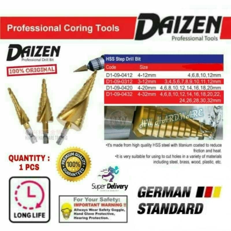 100% Original DAIZEN German Standard HSS Steel Titanium Coated Step ...