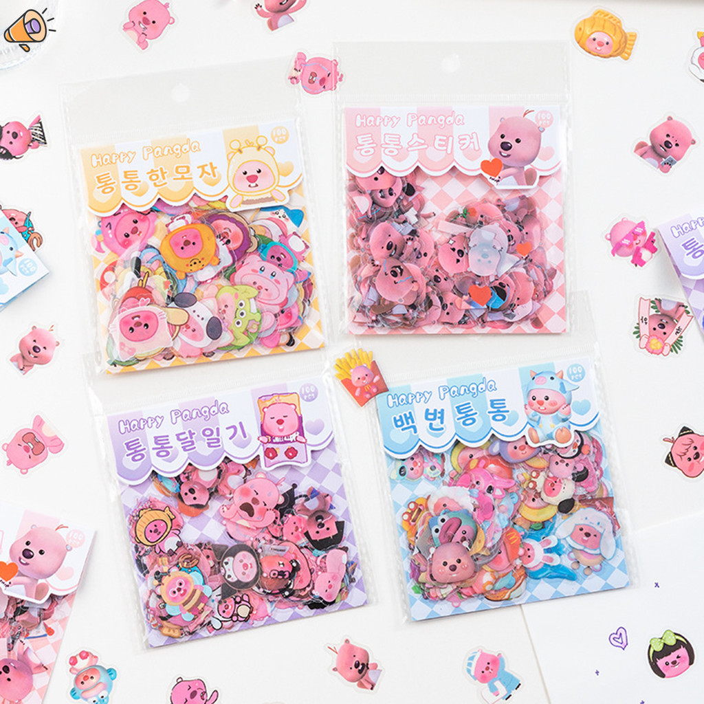 100Pcs Kawaii Loopy Stickers Cute Anime Beaver Phone Water Cup Car ...