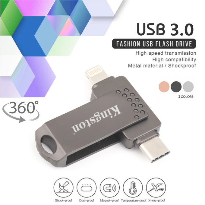 2 in 1 Type C Flash Drive 1TB Phone External Storage Devices 512GB Otg ...