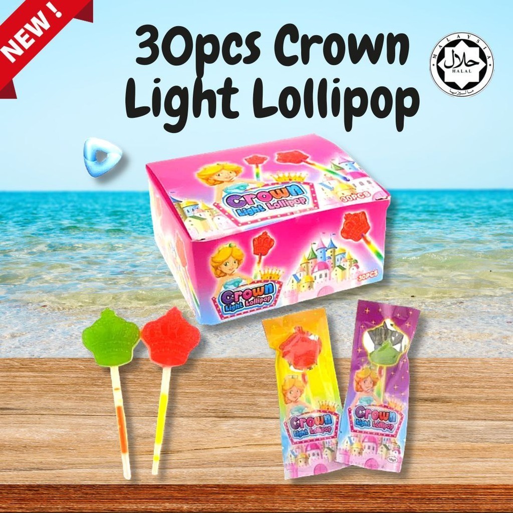 30pcs KHY Crown Light Stick Lollipop Fruits flavour princess cutie ...