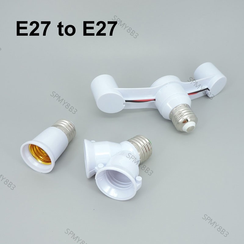 110v 220v E27 to 2 E27 head Extended LED Lamp base Holder Bulbs power ...