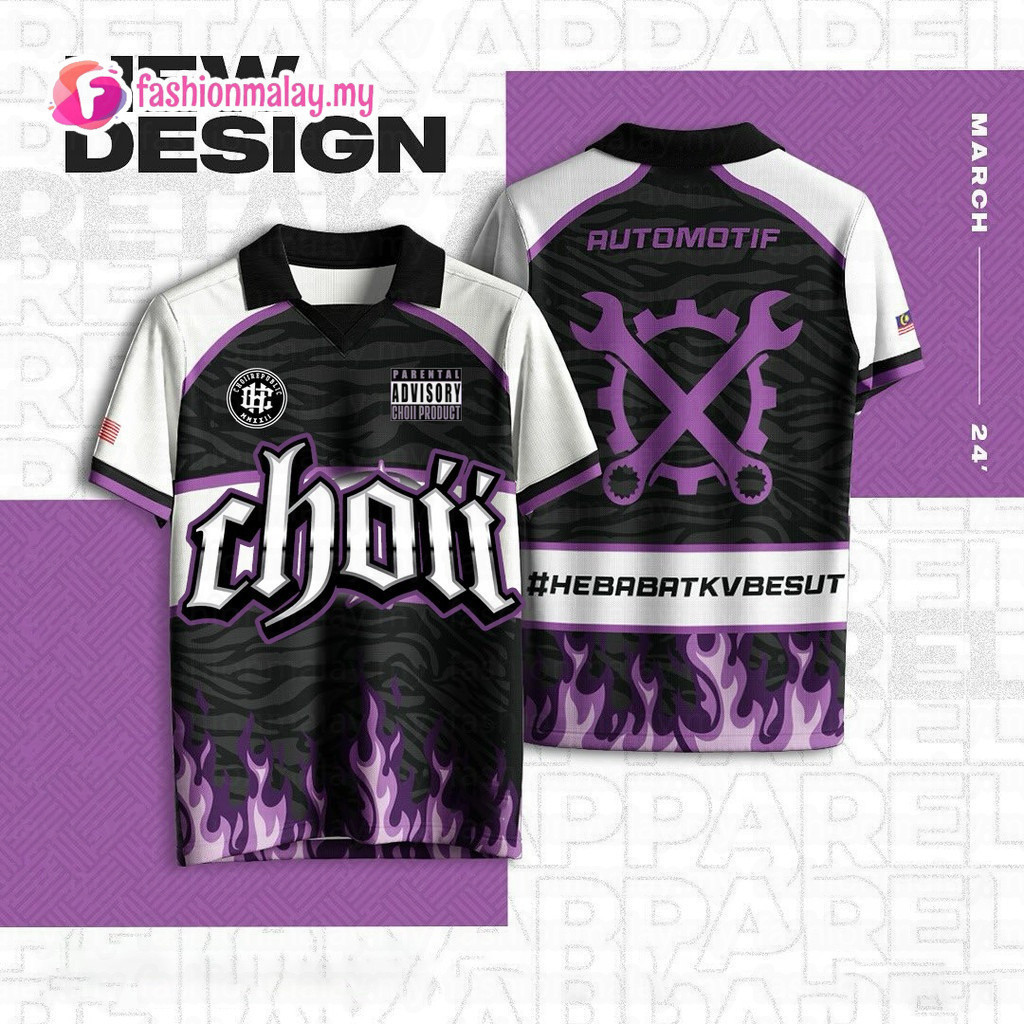 Baju Choii New Design Jersey Streetwear Flame Berkolar T Shirt Unisex ...