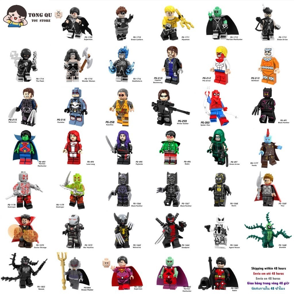 Superheroes Minifigures Superman Building Blocks Dolls Collectible ...