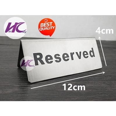 (HC) "Reserved" / "No Smoking" Stainless Steel Reserved Table Sign ...