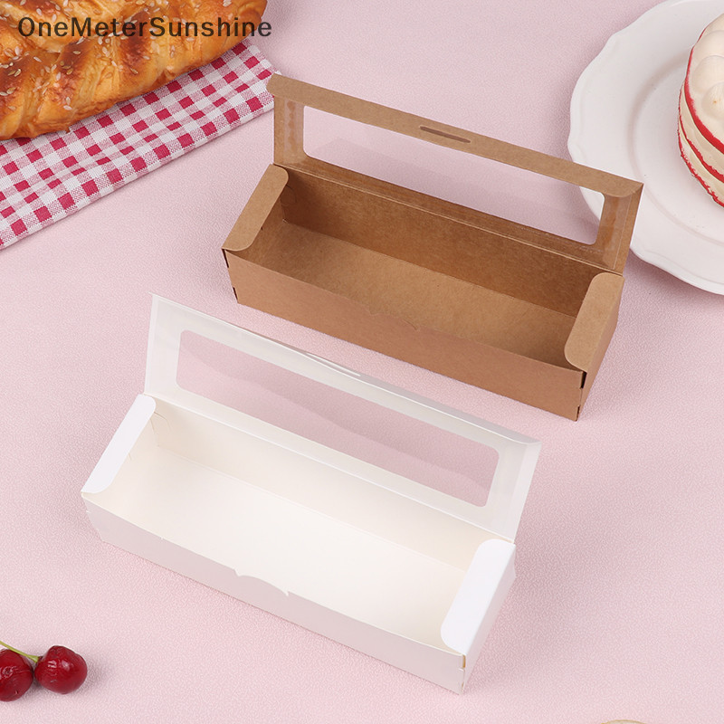OMS 10pcs Rectangle Transparent Window Packaging Box Candy Dessert ...