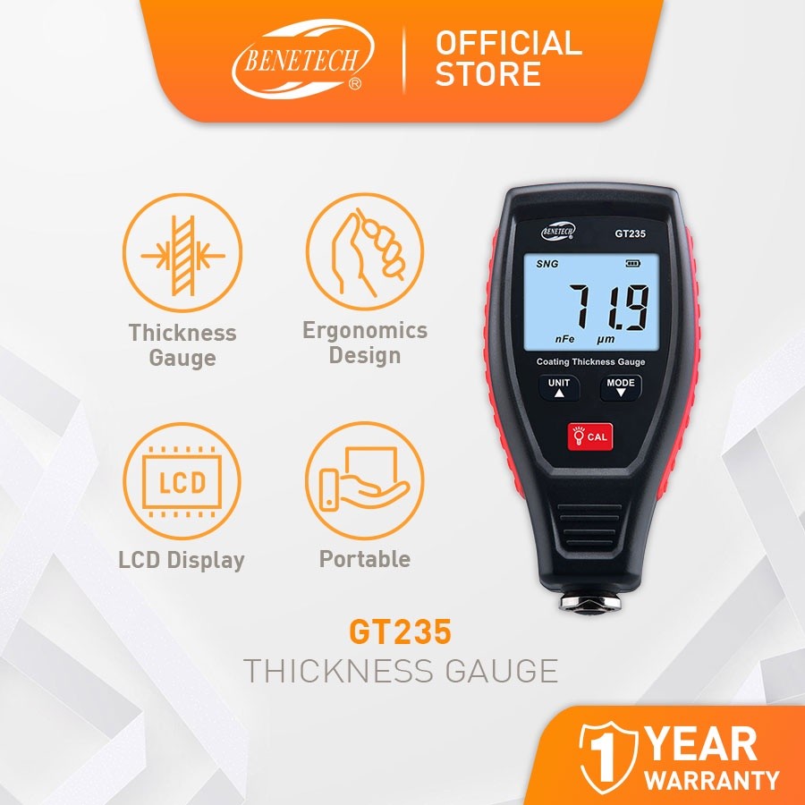 Benetech GT235 LCD Coating Thickness Car Paint Depth Guage Meter for Car Automobile | Shopee ...