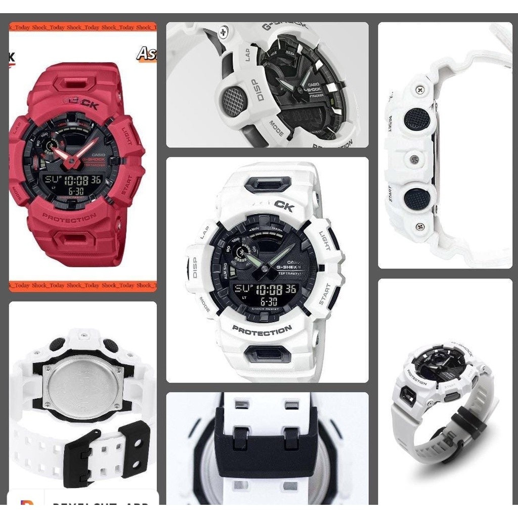 New 6900MS-1 Black Edition Resin Red/White LCD Standard Digital Watch ...