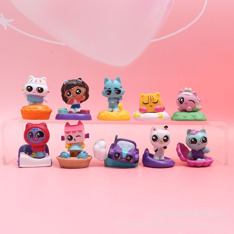 10Pcs 4cm Gabby Dollhouse Mercat Cartoon for Capsule Doll Machine ...
