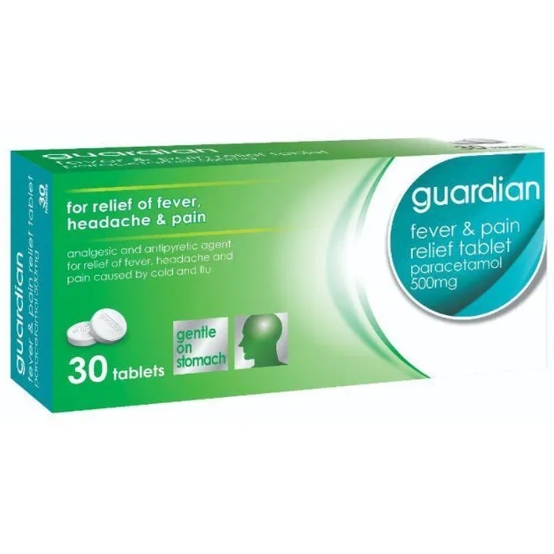 Guardian Fever And Pain Relief Tablet Paracetamol 500mg 30 Tablets ...