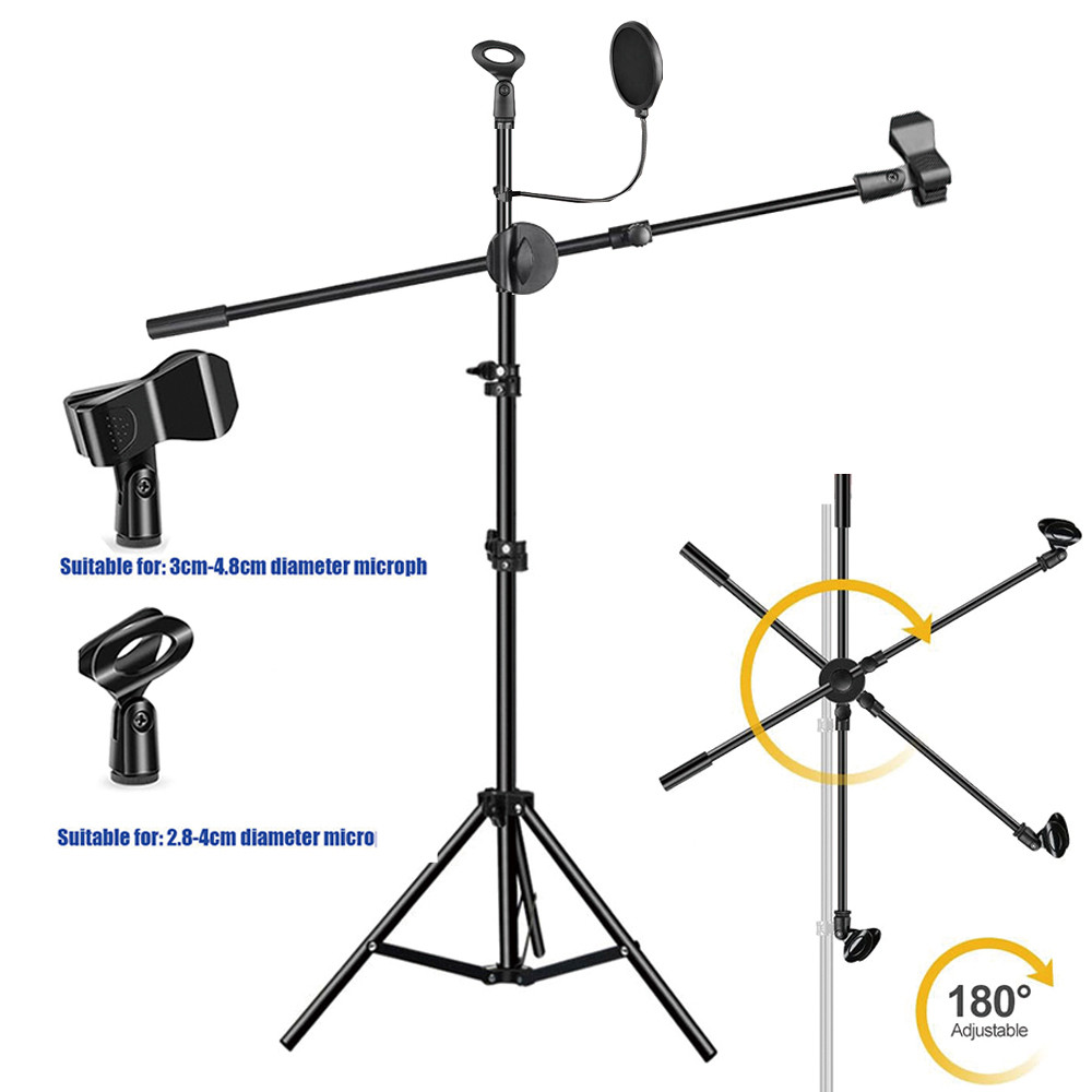 Floor standing microphone microphone stand with crossbar double ...