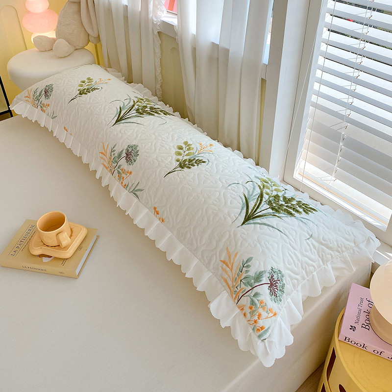 (17 Color) Patchwork Long Pillow Case with Lace Body Pillow Cover ...