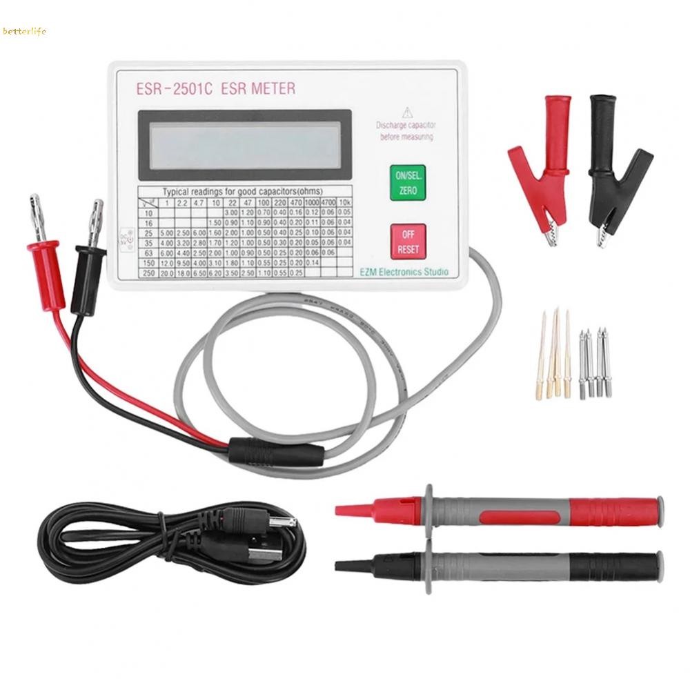 Easily Portable ESR DCR Capacitor Tester Featuring Fast Measurement ...