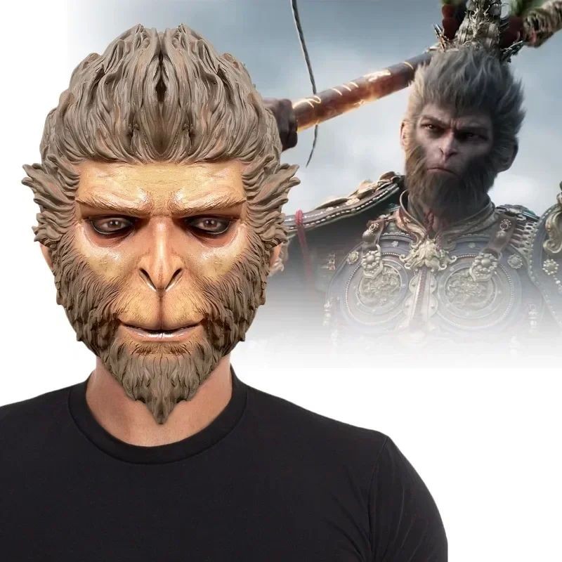 Black Myth Wukong Mask Latex Full Face Mask Sun Wukong Monkey Cosplay ...