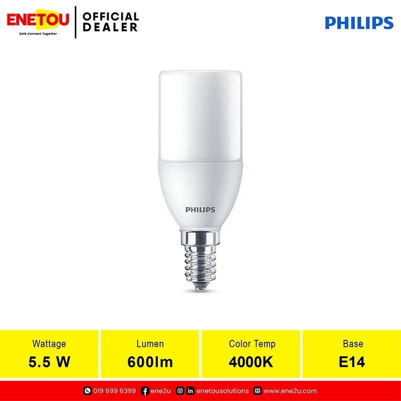 PHILIPS LED DLSTICK 5.5W E14 6500K 1PF/12 APR COOL DAYLIGHT | Shopee ...