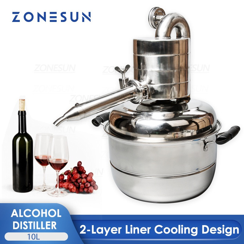 ZONESUN 10L Distiller Bar Household Facilities Wine Limbeck Distilled ...