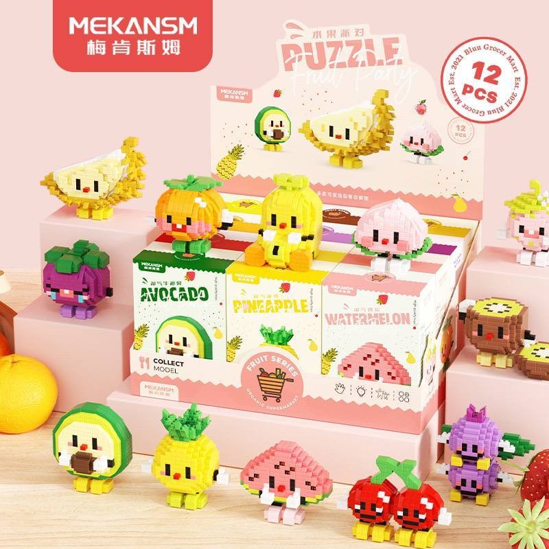 DIY DAMO EGG FRUIT NANO BLOCK BRICKS / MINI FRUIT CHARACTER FRUIT ...