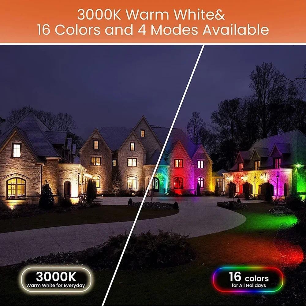 RGB LED Garden Lawn Lights 6W with Remote Control Landscape Lighting ...