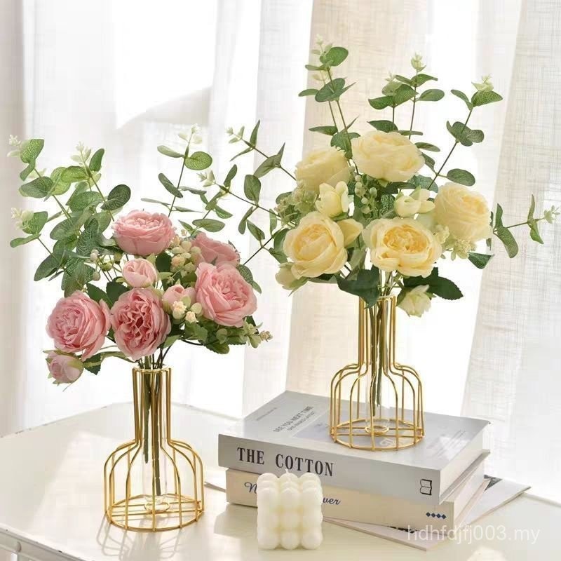 Ins Style Peony Bunga Tiruan Bunga Palsu Hiasan Meja Makan Ruang Tamu ...