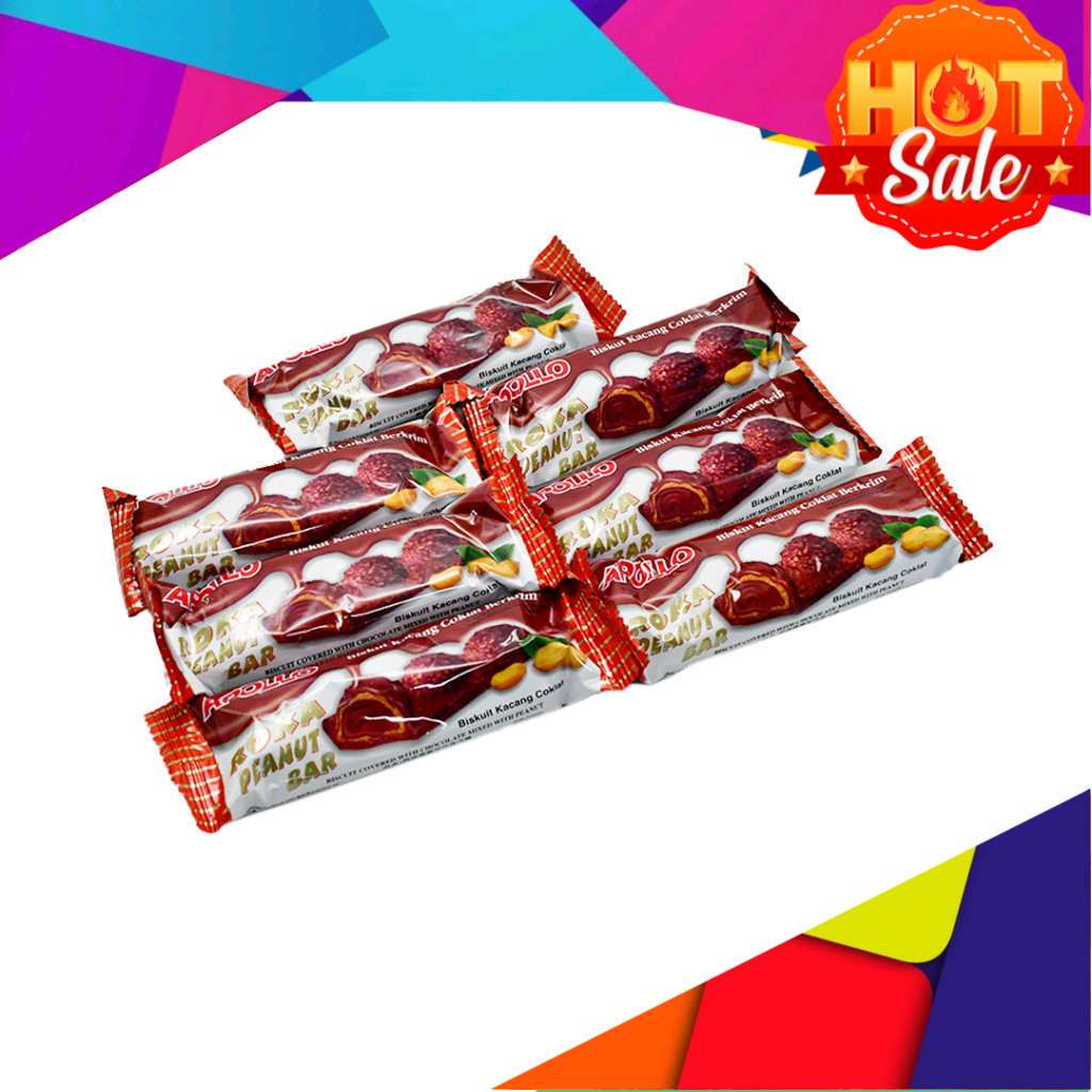 (7pcs) Snek Apollo Jem Kacang, Apollo Roka Peanut Bar 18G | Shopee Malaysia