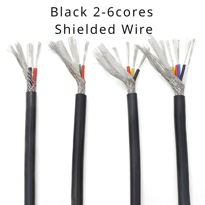 1meter Black 2-6cores Shielded Wire Multi-Core Extra-Soft Silicone ...