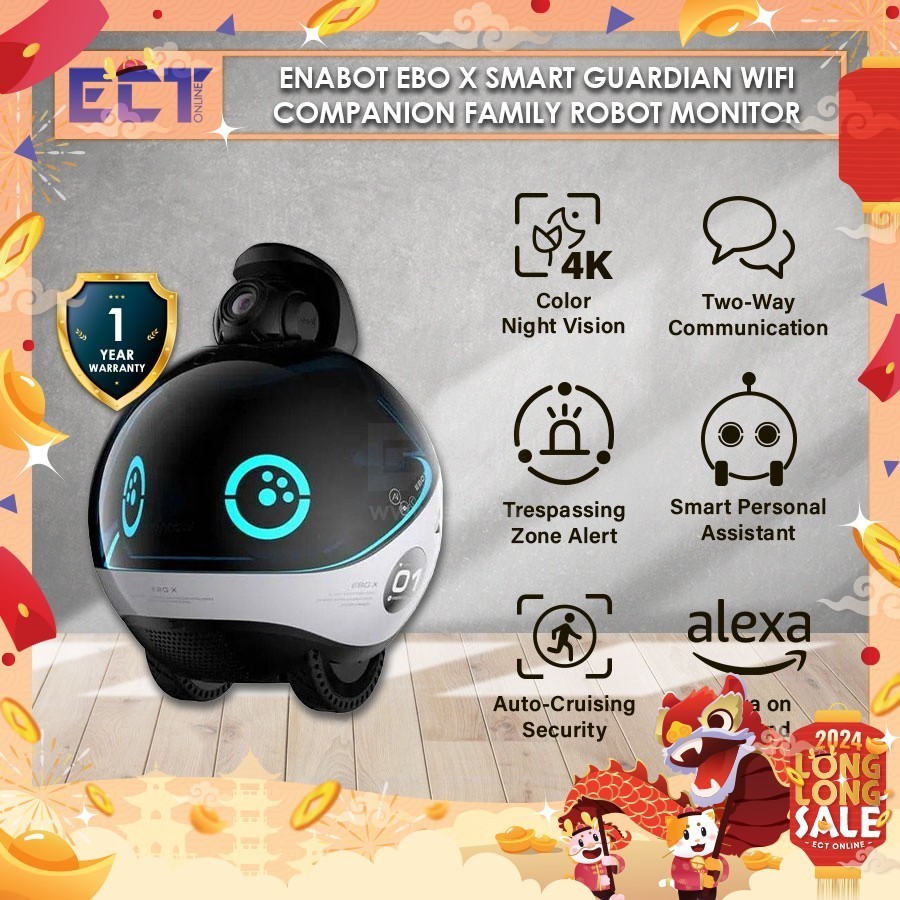 Enabot EBO X Smart Guardian WIFI Companion Family Robot Monitor With ...