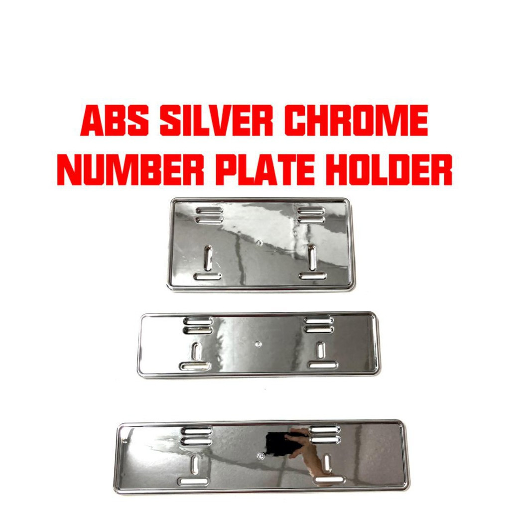 BROZ PLASTIC ABS SILVER CHROME NUMBER PLATE HOLDER LICENCE PLATE FRAME ...