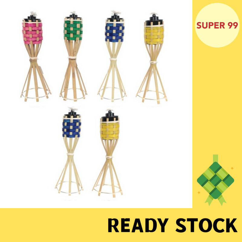 (6 PCS) 30cm Hari Raya Bamboo Lampu Pelita Buluh Kerosin Pelita Raya ...