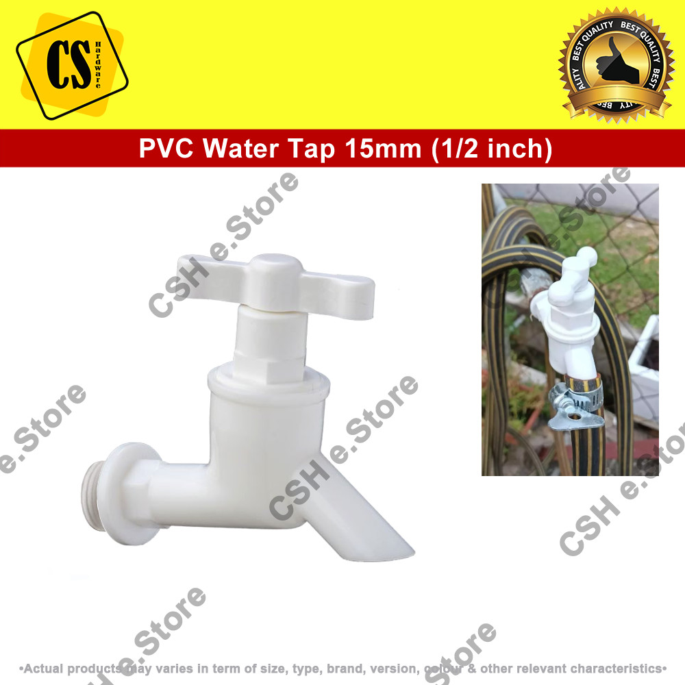 PVC Water Tap 15mm (1/2 inch) Sink Bib Water Flow Tap Kitchen ...