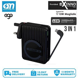 Ego E-Fusion3 15000mAh PD 65W PowerWall Bank With 3 In 1 Adaptor, USB ...