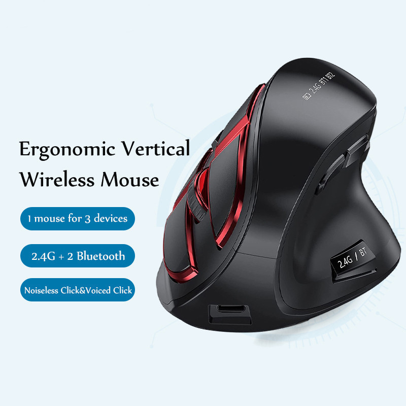 JOMAA Bluetooth Mouse Wireless Rechargeable Multi-Device Mouse 2.4G ...