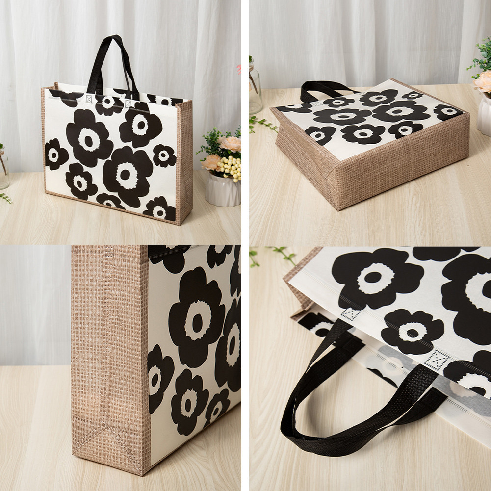 1 Pc Daisy Print Shopping Bag Bridesmaid Tote Bags Jute Handbag Burlap ...