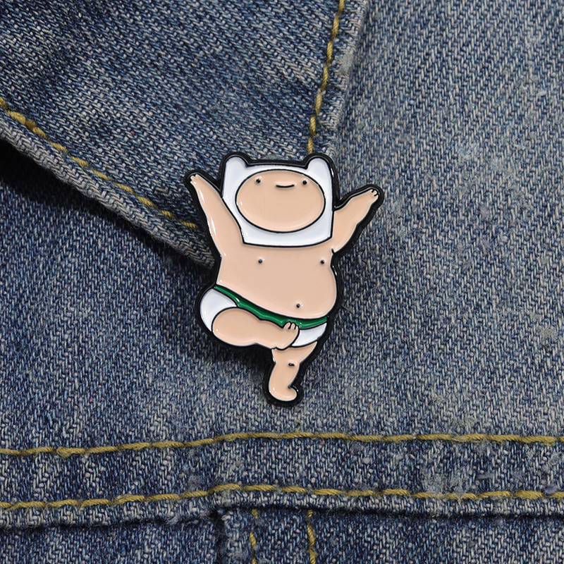 Anime "Adventure Time" Cartoon Brooch Dancing Finn Backpack Badge ...