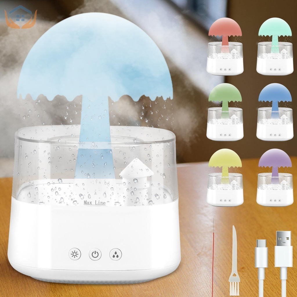 Cloud Humidifier Rain Drop 450ml Raindrop Humidifier Diffuser 7-Colour ...