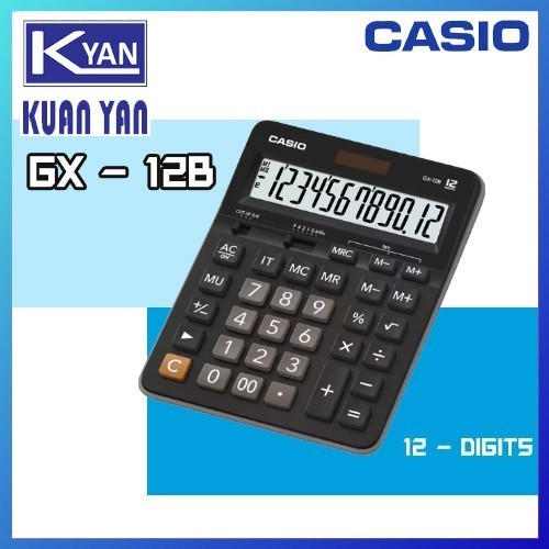Casio Calculator Extra Large Calculator (12 Digit, 2 Way power) Original 100% / GX-12B | Shopee ...