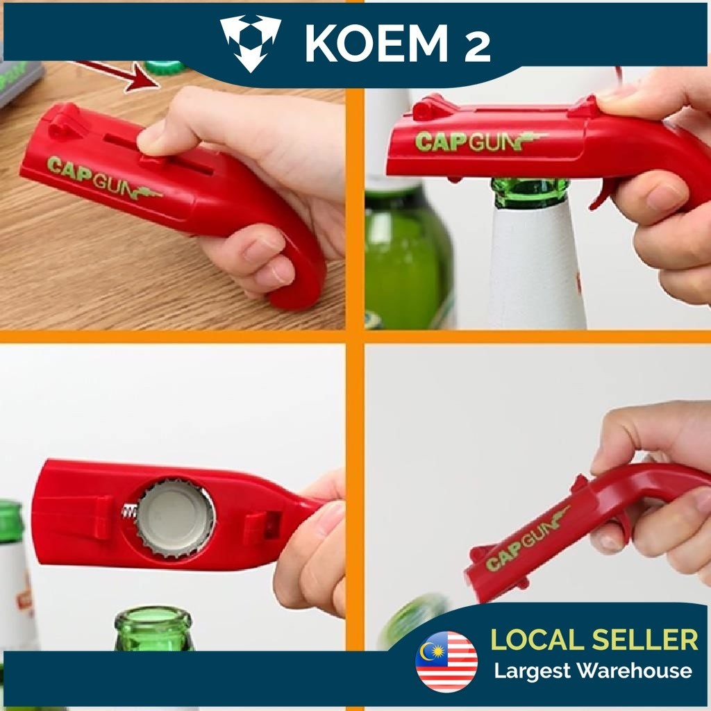 Gun Bar Tool Pub Creative Flying Launcher Toy Bottle Beer Opener Drink ...