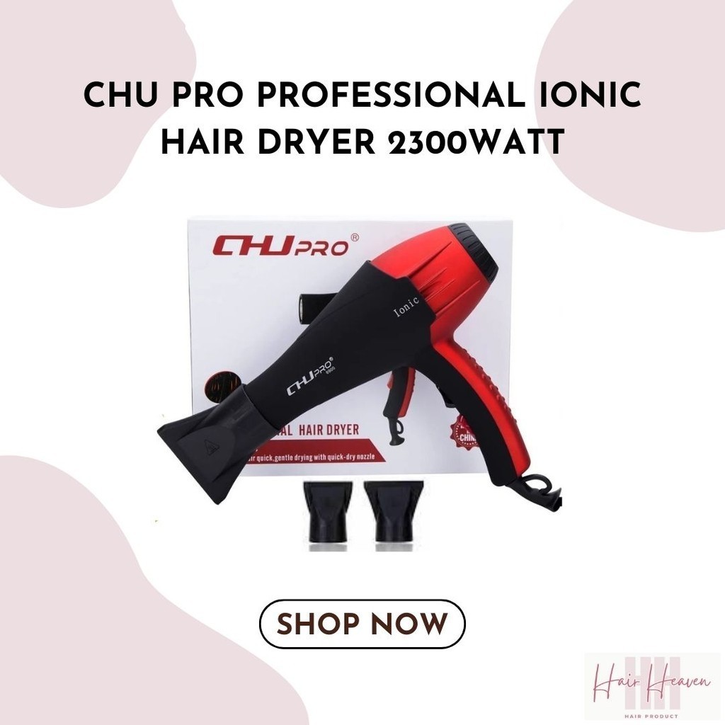 🔥LOWEST PRICE🔥 CHU PRO PROFESSIONAL IONIC HAIR DRYER 2300WATT [RED ...