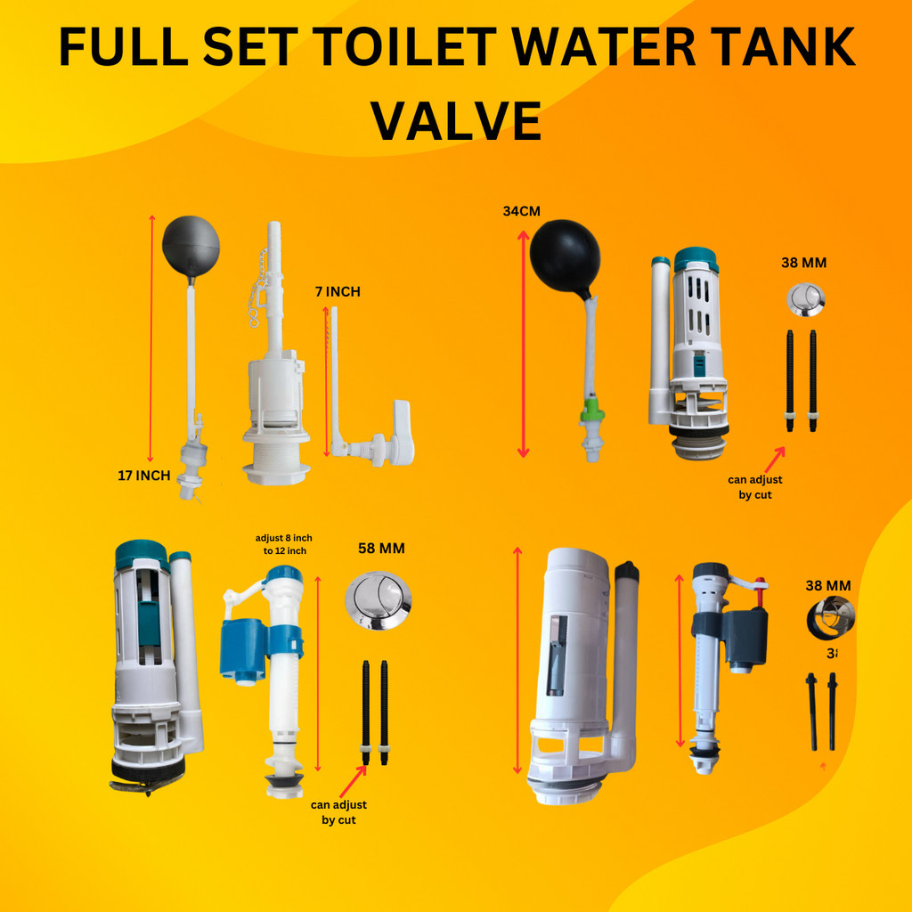 0034 50MM Full Set Toilet Water Tank Valve Toilet Water Tank Flush ...